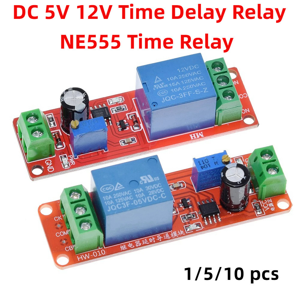 1/5/10pcs DC 5V 12V Time Delay Relay NE555 Time Relay Shield Timing ...