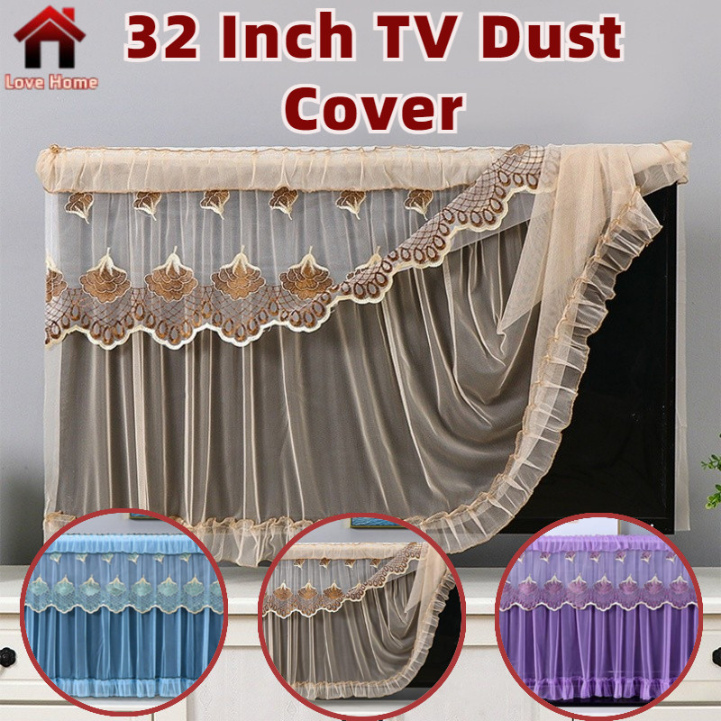32 Inch TV Dust Cover LCD TV Protective Cover Embroidered Lace TV ...