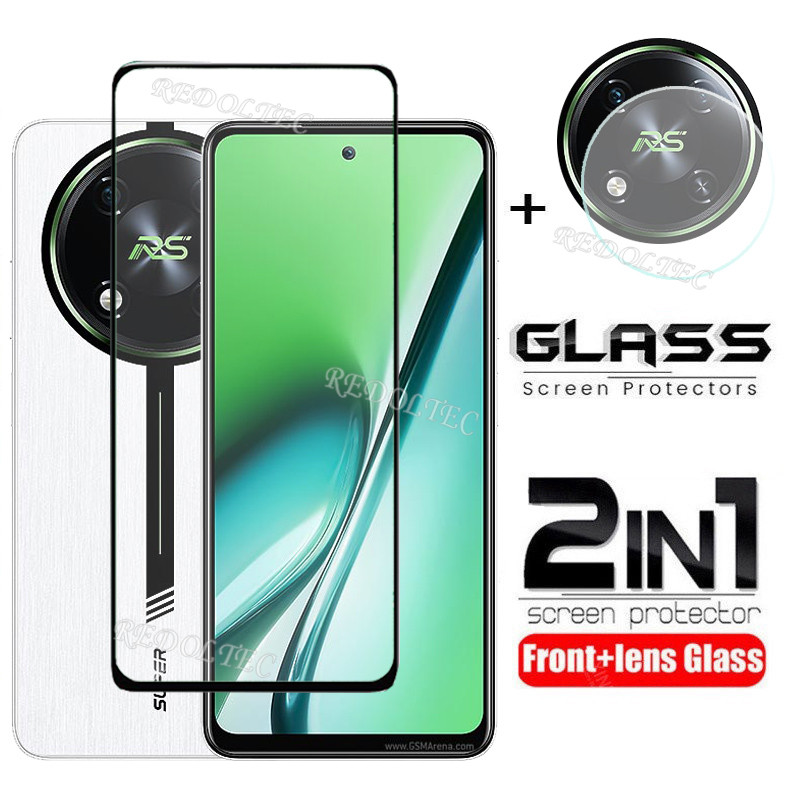Itel RS4 2 in 1 Screen Protector+ Lens Protector Full Cover Full Glue ...