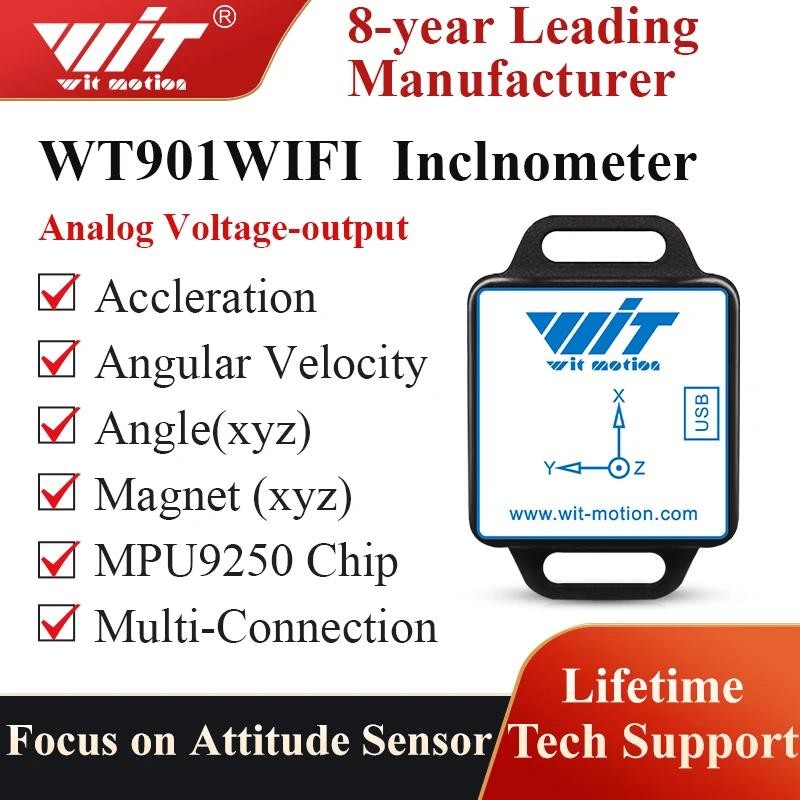 WitMotion WT901WIFI MPU9250 9-axis Wireless Inclinometer Accelerometer, 3-axis Angular Velocity ...