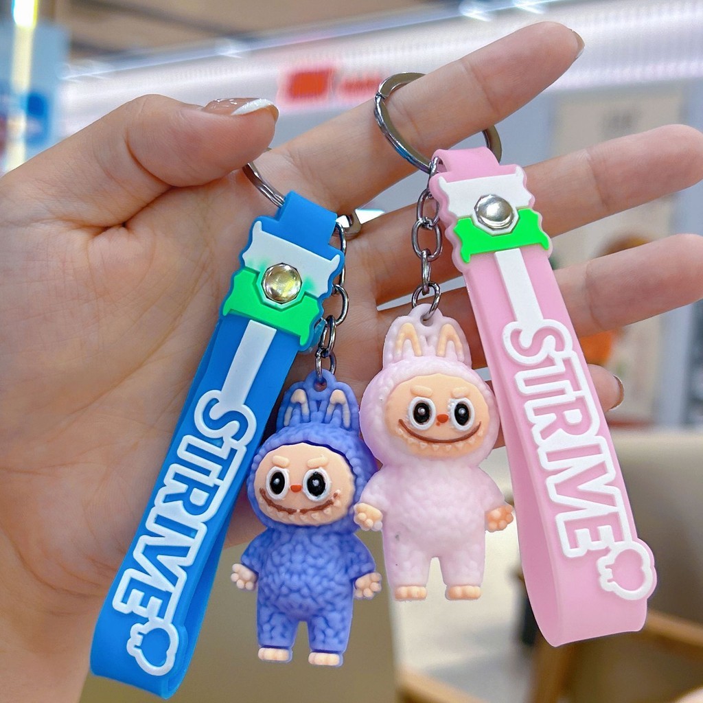Cute Labubu Key chain Car Keys Blind Box Surprise Kids The Monsters ...