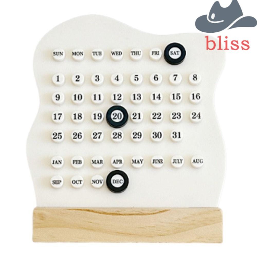 BLISS Manual Perpetual Calendar, Creative Adjustable Wooden Desk ...