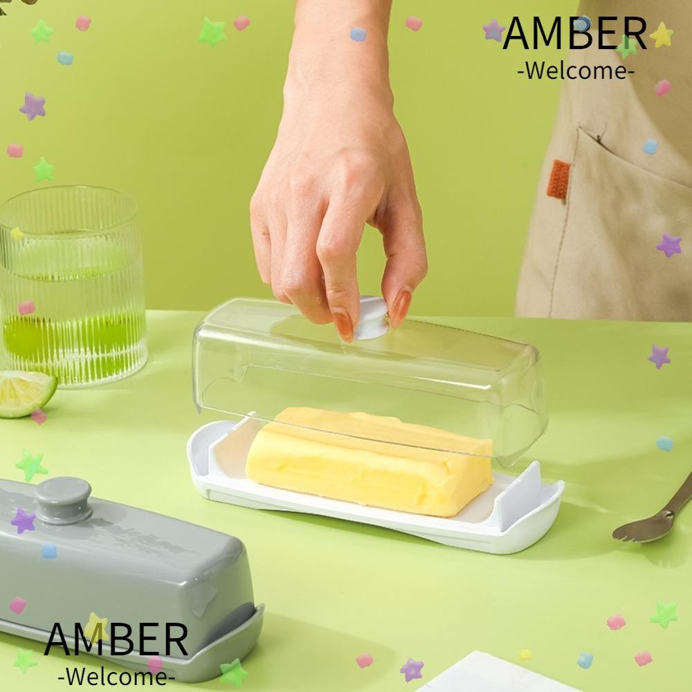 AMBER Butter Dish, with Covers Multipurpose Butter Keeper Container ...