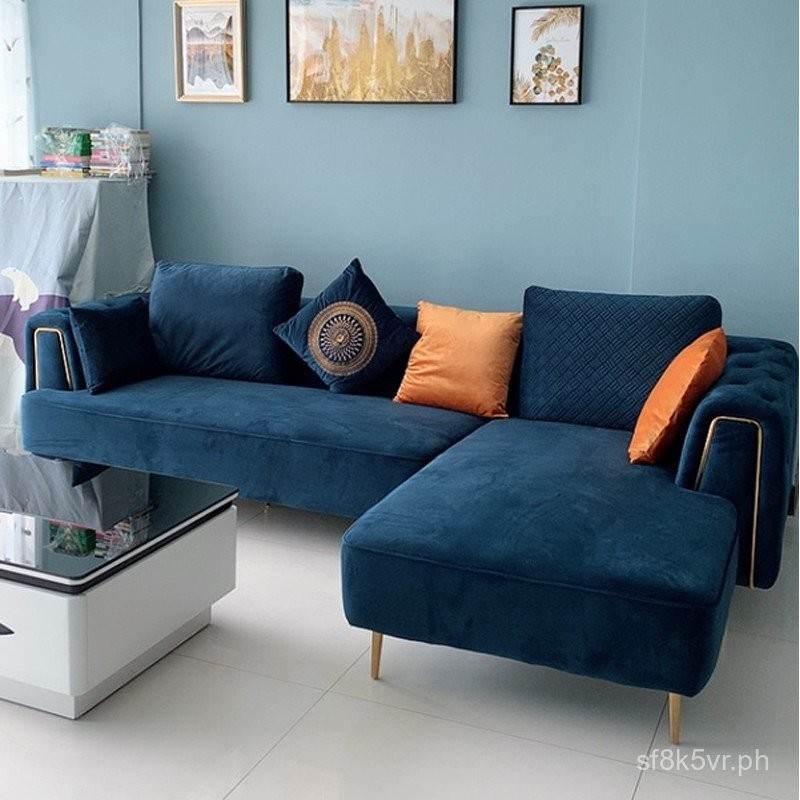 Light luxury minimalist modern L Corner Fabric Sofa for Living Room ...