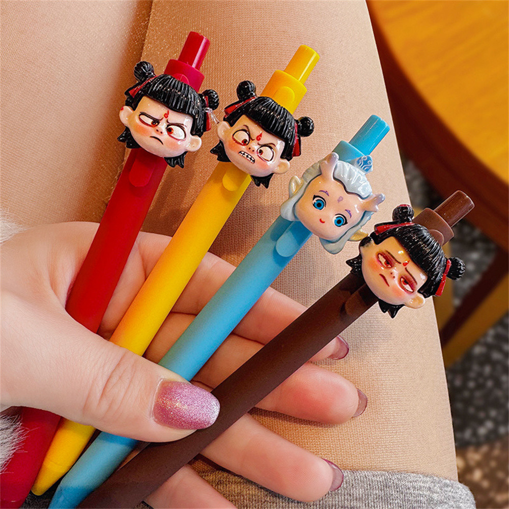 XIJING Cute Nezha Stationery Black Gel Pen Student Exam Cute Signature ...