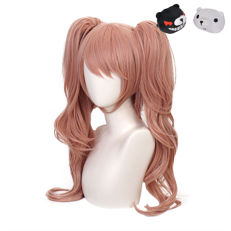 Anime Enoshima Junko Cosplay Wigs Bear Headwear 75cm Long Women Party ...