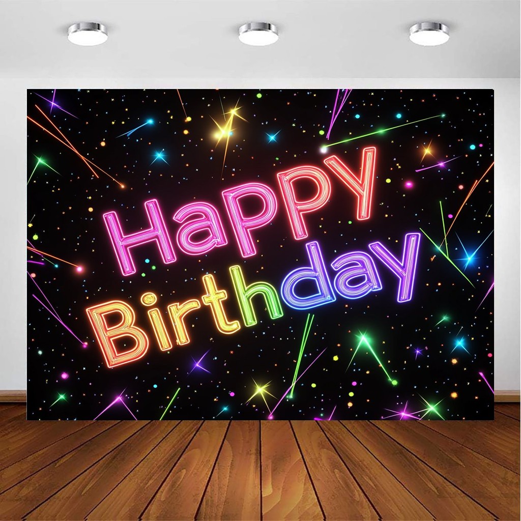 1Pc Birthday Background Cloth Happy Birthday Backdrop Birthday Party ...