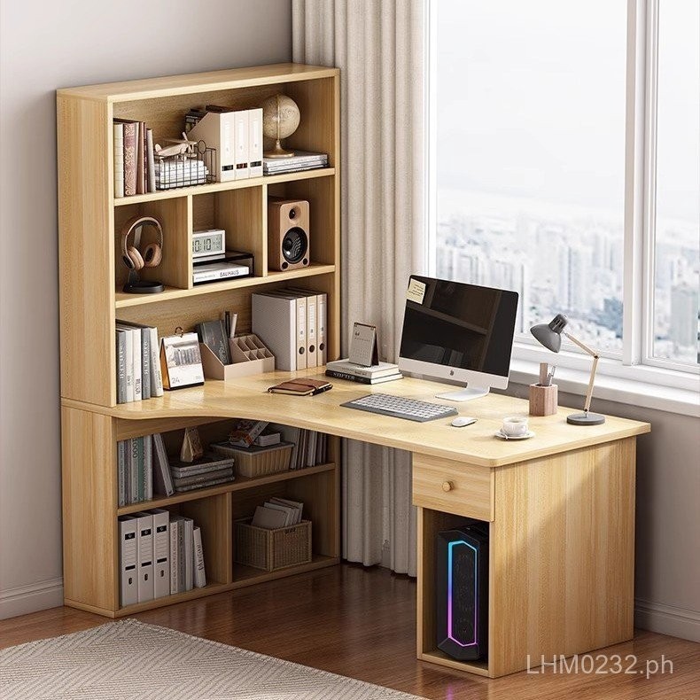 Desk Integrated Desktop Bookshelf Study Desk Table Student Computer ...