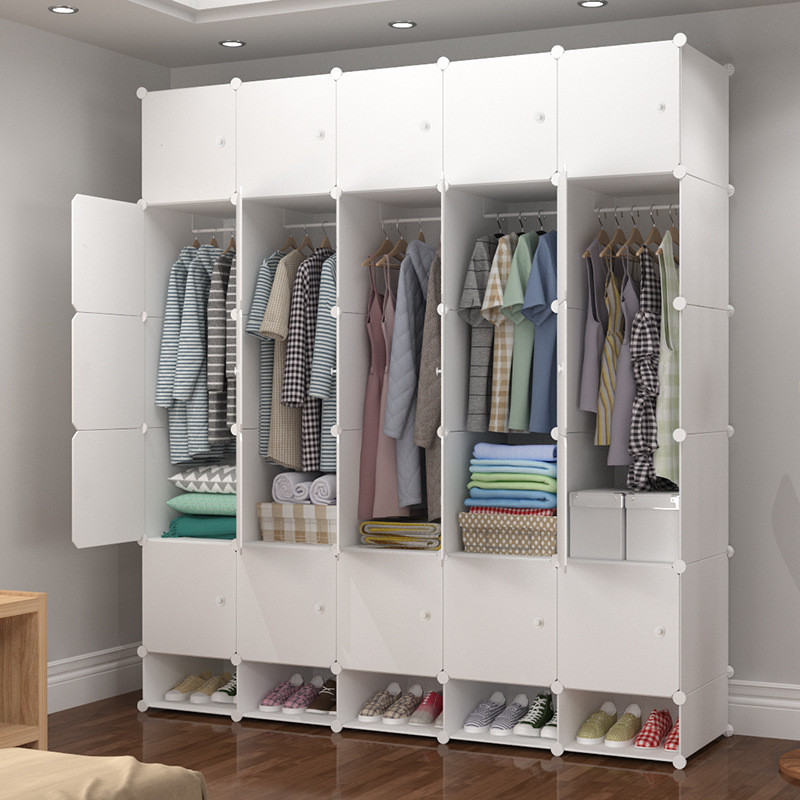 White Wardrobe Versatile Combination Simple Wardrobe diy Magic Piece ...