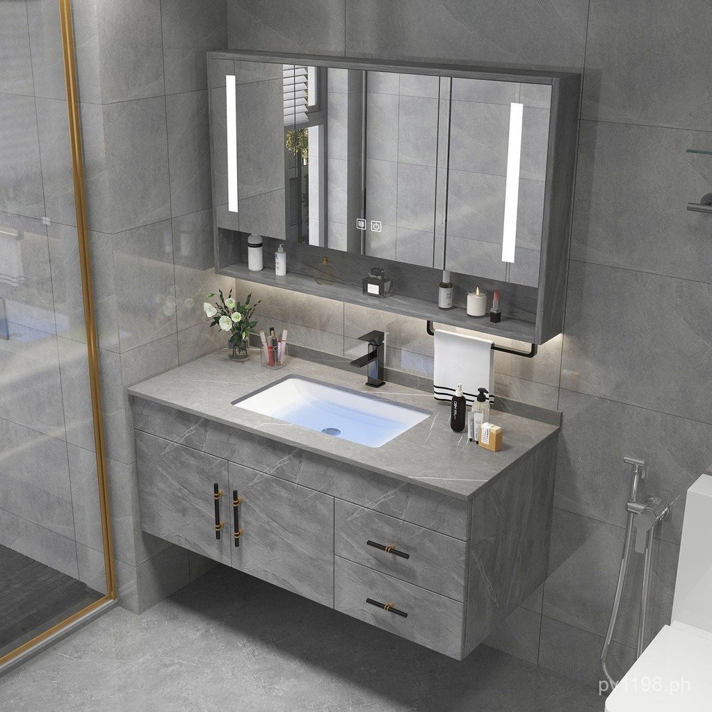 Bathroom Cabinet Wash Basin Bang Small Apartment Rock Slab Wash Basin ...