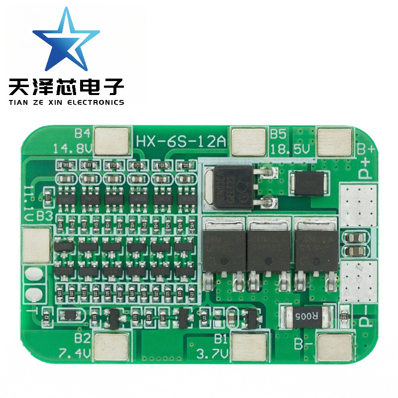 6S 15A 24V PCB BMS Protection Board for 6 Pack 18650 Li-ion Lithium Battery Cell Module DIY Kit ...