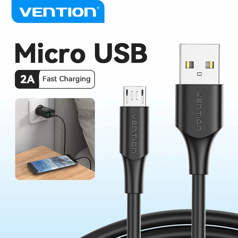 Vention USB 2.0 male to Micro-B male 2A Fast Charging Data Cable 2A ...