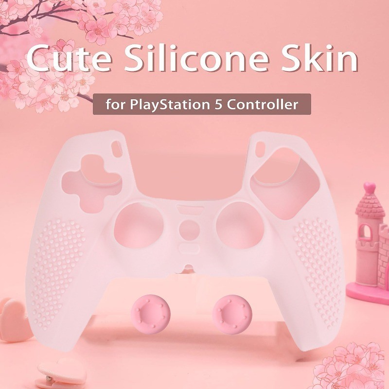 Pink Soft Silicone Protective Case For PS5 / PS5 Slim Controller ...