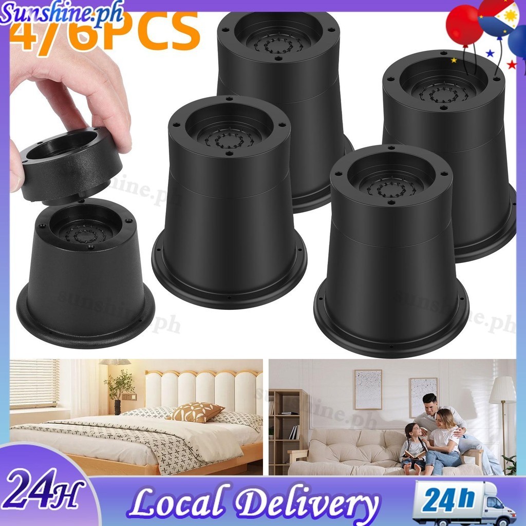 Bed Risers Round Furniture Risers Rubber Sofa Riser Supports Up to 6000 ...