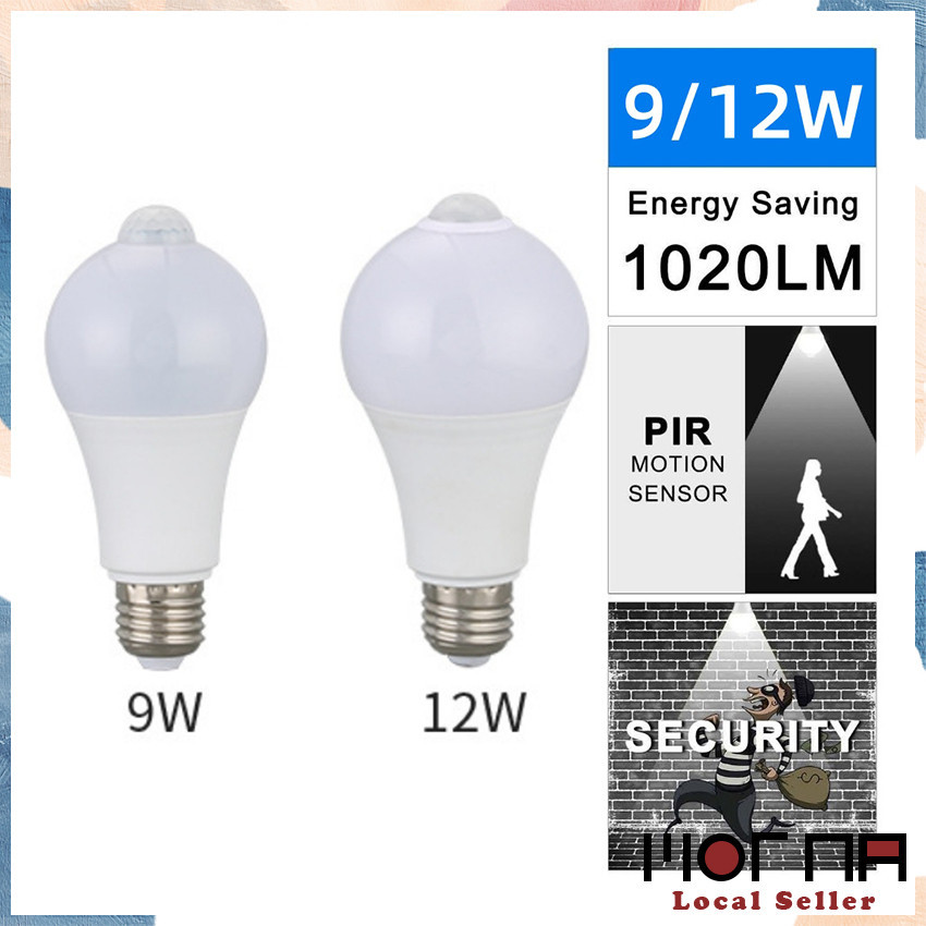 9W 12W Smart Infrared Sensor Light E27 Motion Sensor Light Reach up to ...