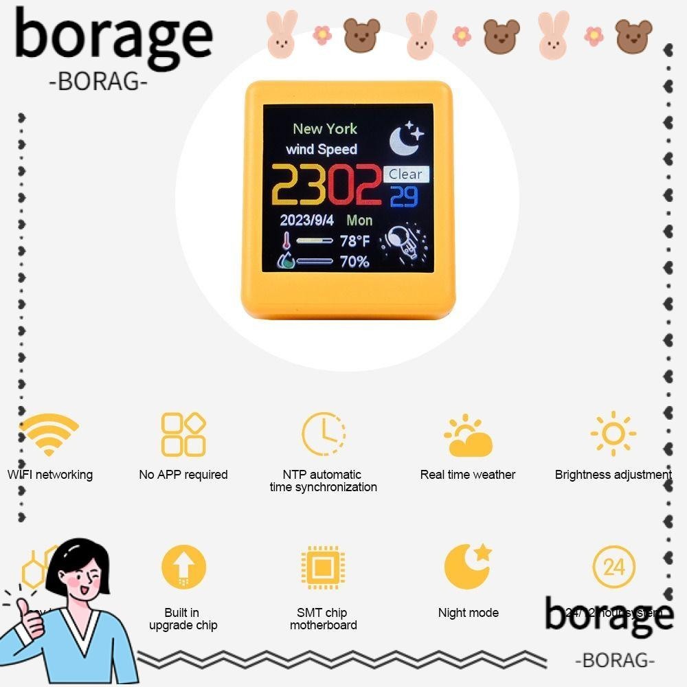 BORAG Smart Clock, USB Charging WiFi Weather Forecast Station, Creative Multifunctional ...