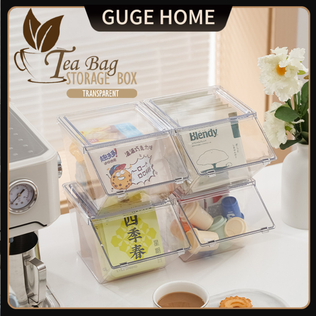 Acrylic Clear Coffee Tea bag Storage Container with Lid Stackable ...