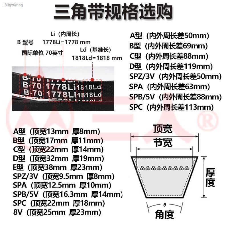 Anti-static triangle belt B-type C-type V-type A rubber industrial ...