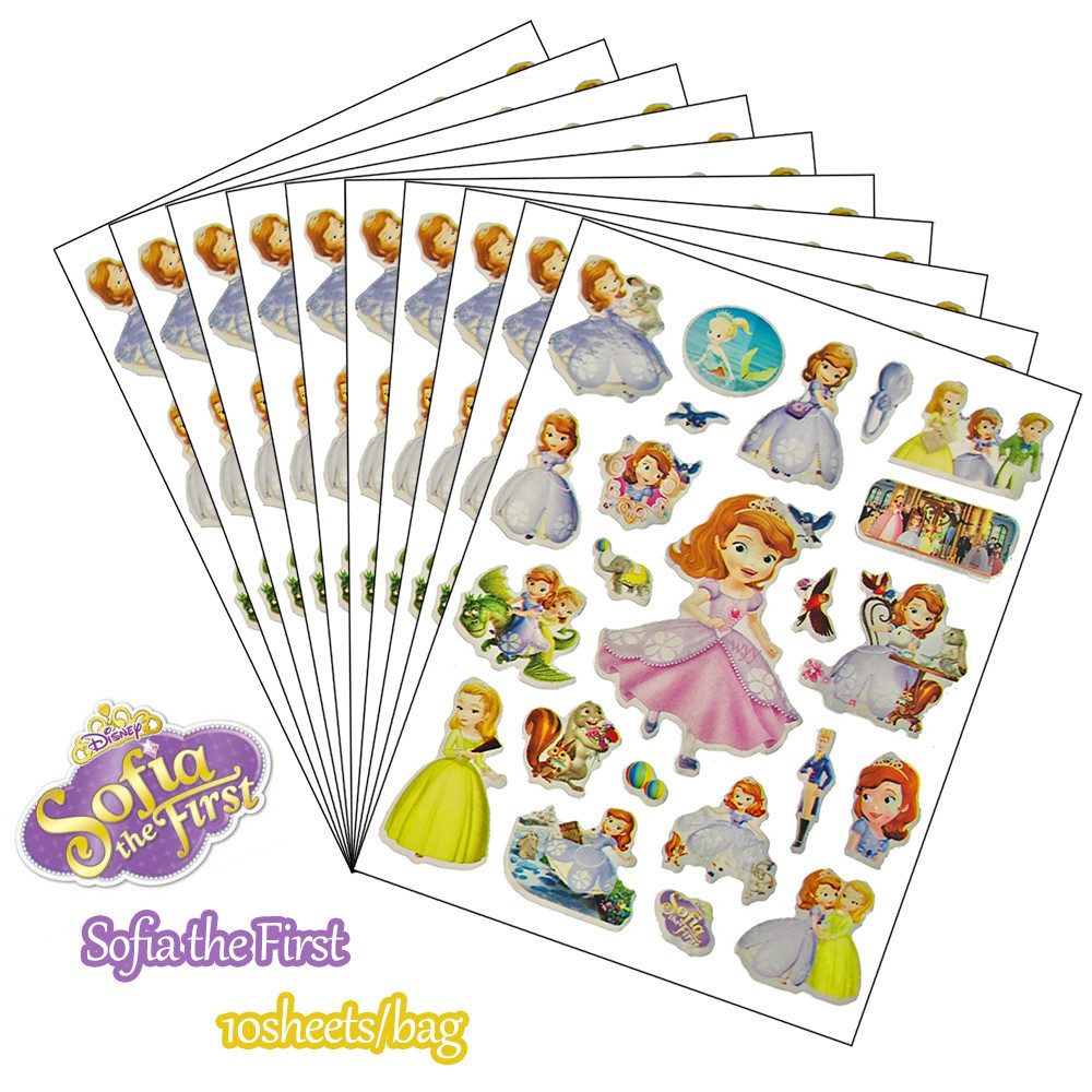 10pcs/bag Disney Children's Princess Animation Sofia The First Themed ...