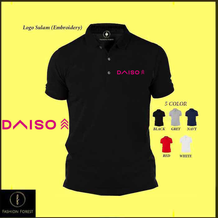 COTTON BAJU LOGO SULAM POLO T-SHIRT FOR CREW STAFF EMBROIDERY DAISO ...
