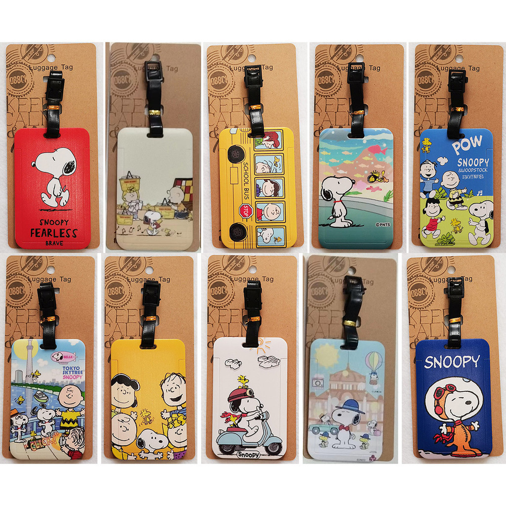 Cartoon Snoopy Luggage Tags Custom Baggage Tags Privacy Cover Name ID ...