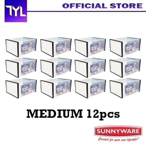 Sunnyware Shoemate Medium Shoe box 12pcs Upto US size 11 / Shoe Storage ...