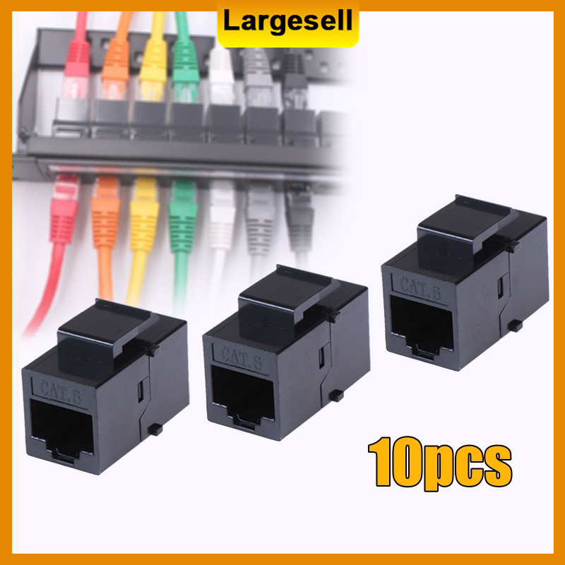 10ocs RJ45 CAT6 Connector Gigabit Support Ethernet Network Keystone ...