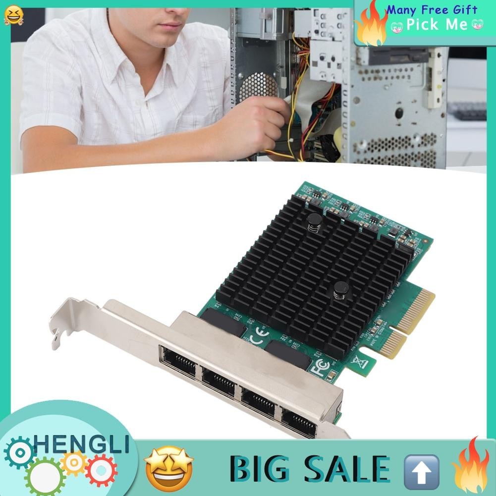 Hengli PCIe Gigabit Network Card 4 Port Professional Copper Cable ...