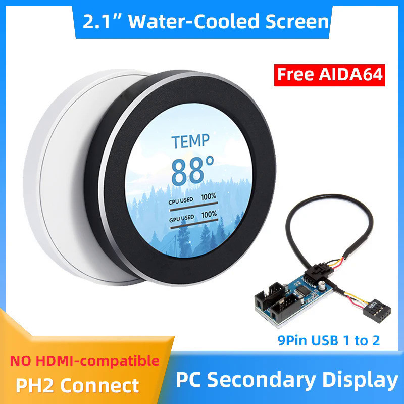 2.1 Inch Round Screen IPS Dynamic Display 480*480 NO HDMI-compatible ...