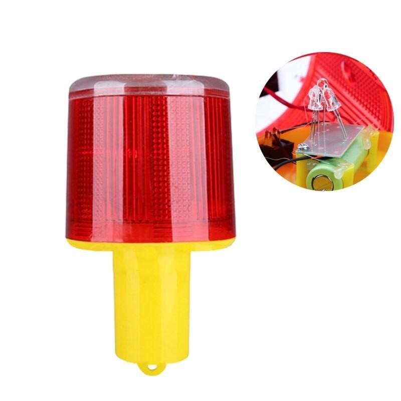 LED Solar Red Emergency Light Flash Indicator Lamp Traffic Tower Beacon ...