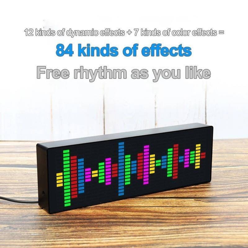 LED Music Spectrum Rhythm Display RGB Light Electronic Clock Voice ...