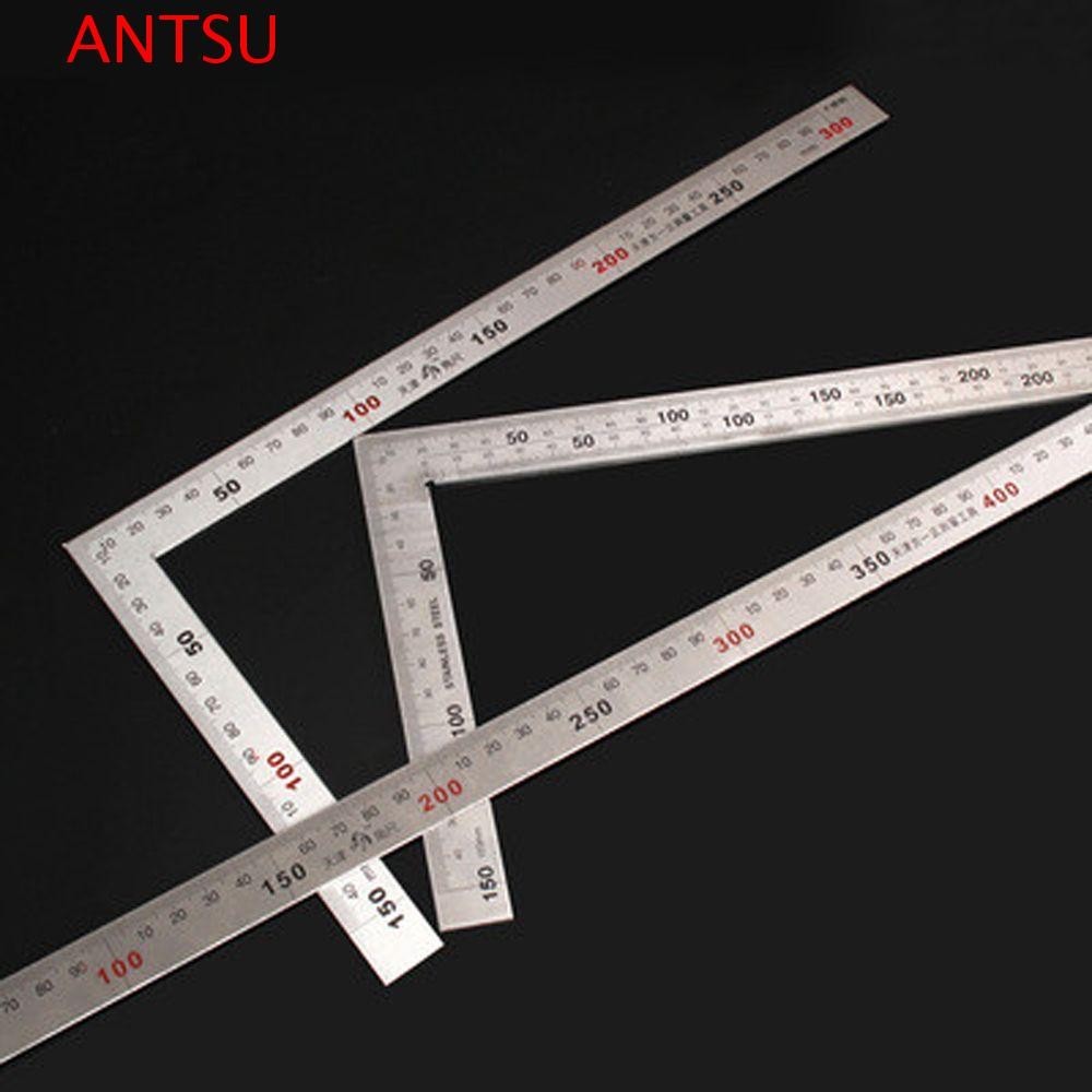ANTSU L Shape Ruler Office Educational Metal Double Sided Measuring ...