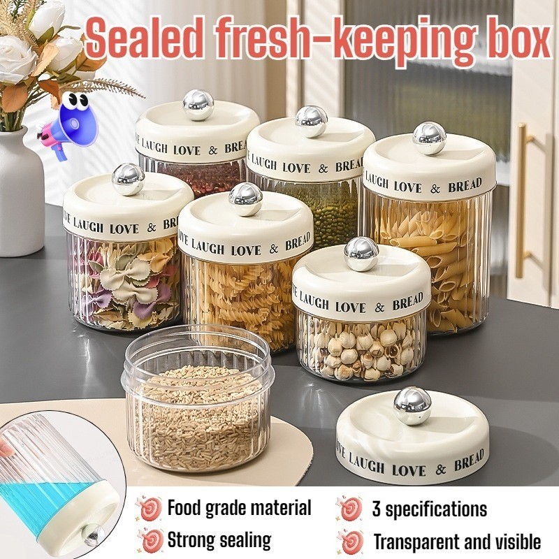 Foodgrade transparent organizer kitchen household grocery jars storage ...
