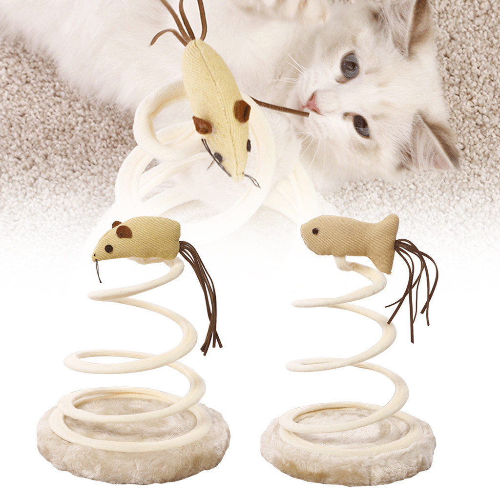 2024 New Interactive Cat-scratching Play Spring Fun Cat Mouse Supplies ...