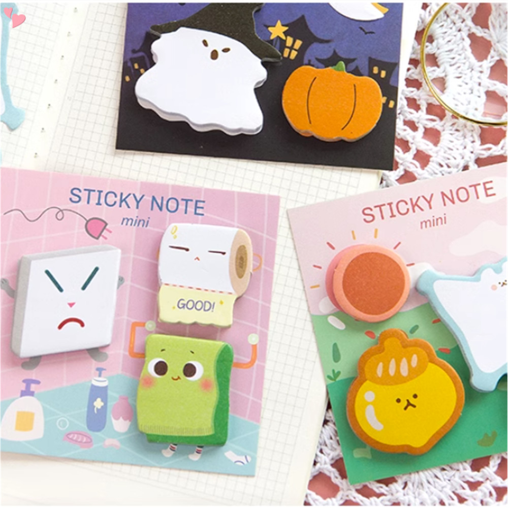 30 Pcs Kawaii Halloween Sticky Notes Cute Stationary Cartoon Series ...