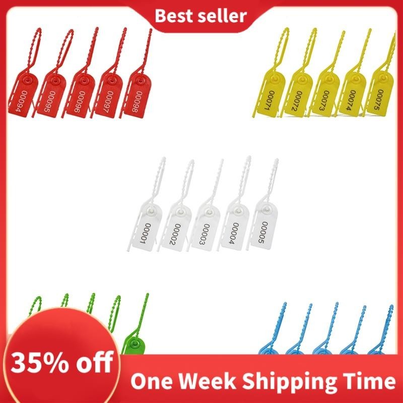 Available 100 Numbered Plastic Security Seals Tamper Proof Tags Pull ...