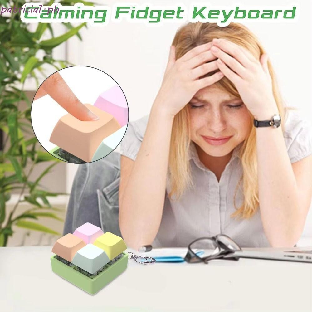 PATRICIA Keyboard Keychain, 4-button Square Keyboard Caps Toy, Novelty ...