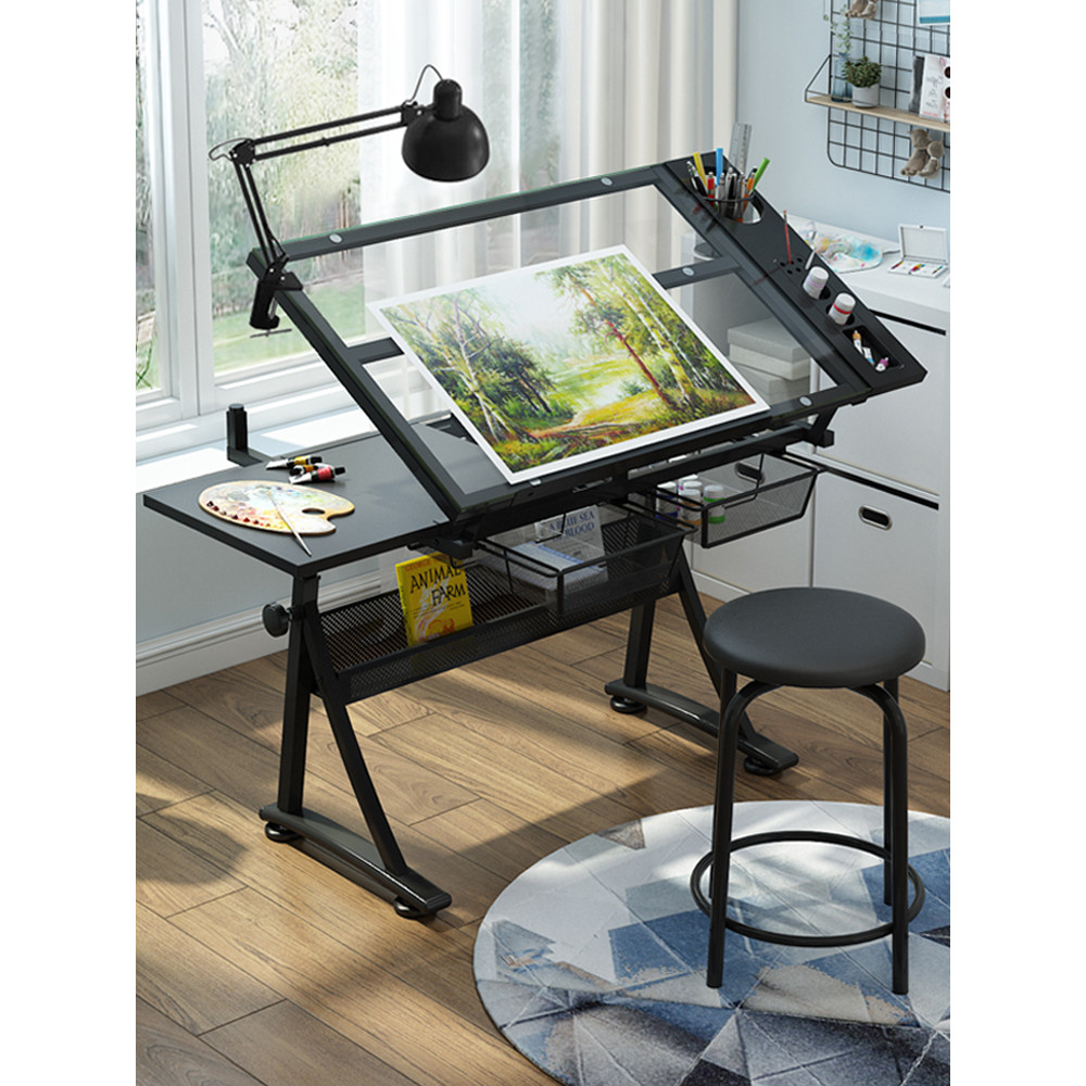 Adjustable Glass Drawing Table for Drawing, Sketching, Painting, Art ...