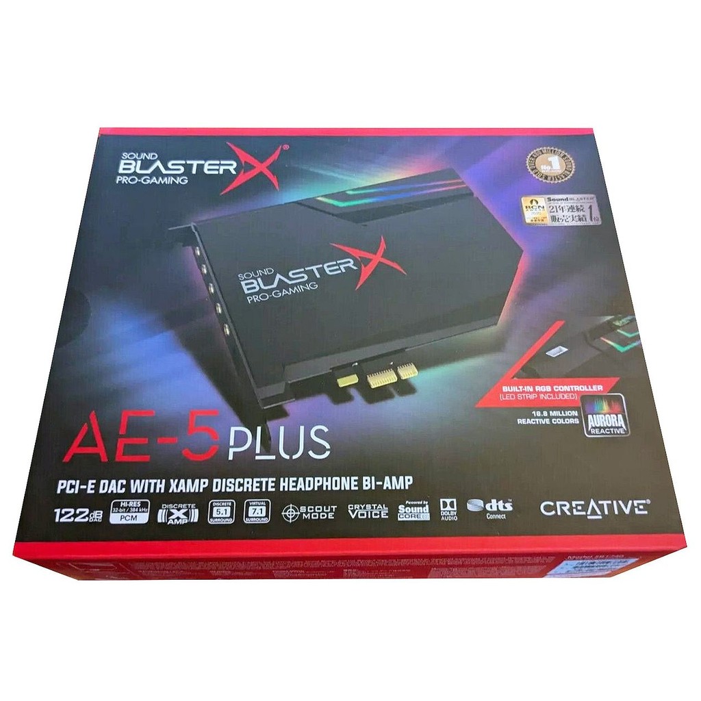 Creative Sound BlasterX AE-5 Plus Hi-res PCI-e Gaming Sound Card (SBX ...