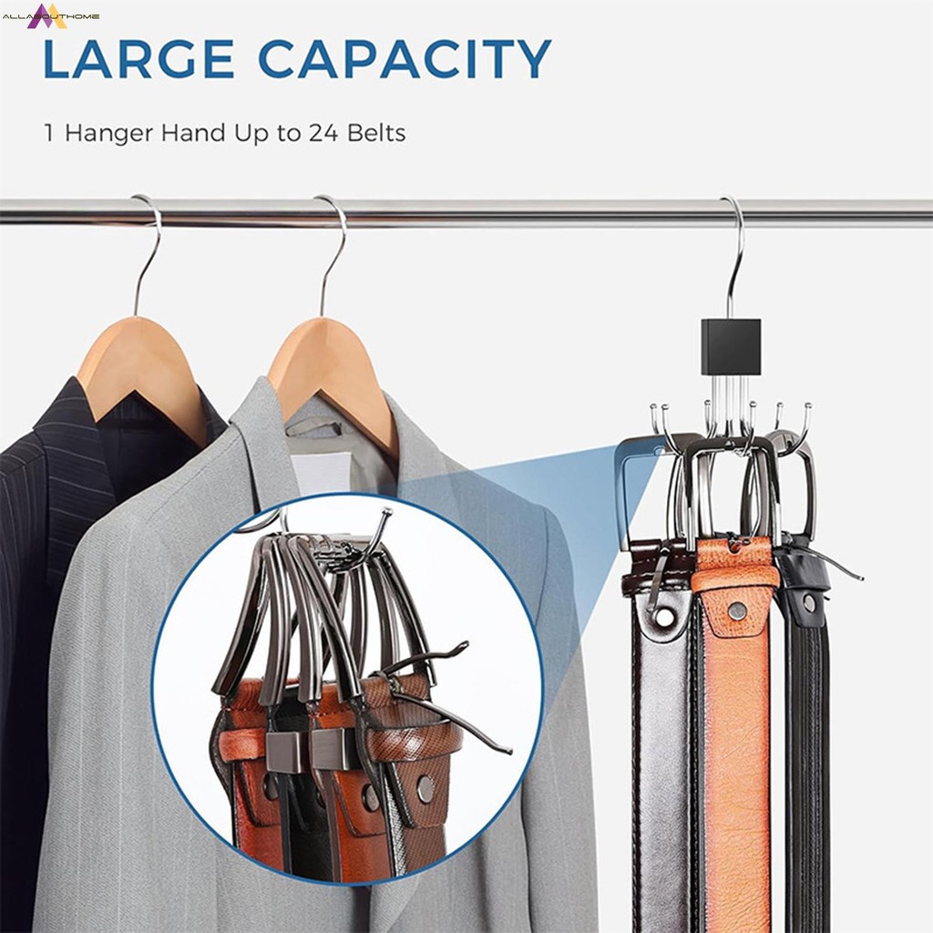 Six-claw Rotating Hook Rack Metal Hanging Bag Hook Closet Organizer for ...