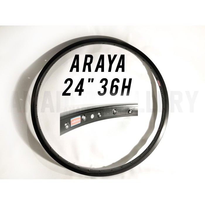 RIMS 24 36H ARAYA RIMS ARAYA BMX MTB WHEELS BLACK SINGLE WALL ORIGINAL ...
