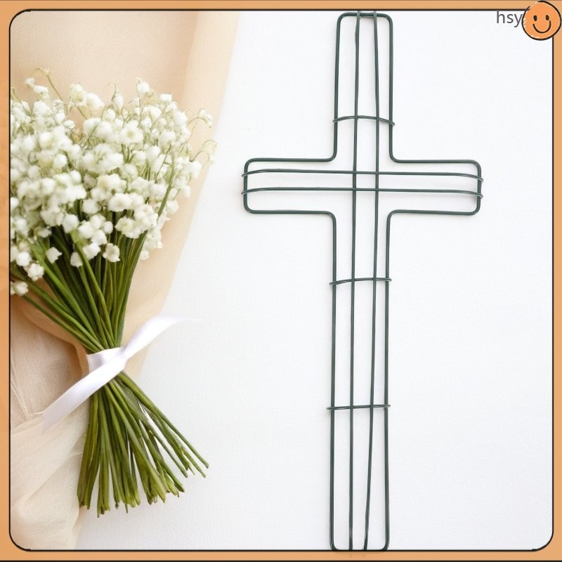 2Pcs Easter Iron Wreath Frames Cross Shaped Garland Frame Wreath Making ...