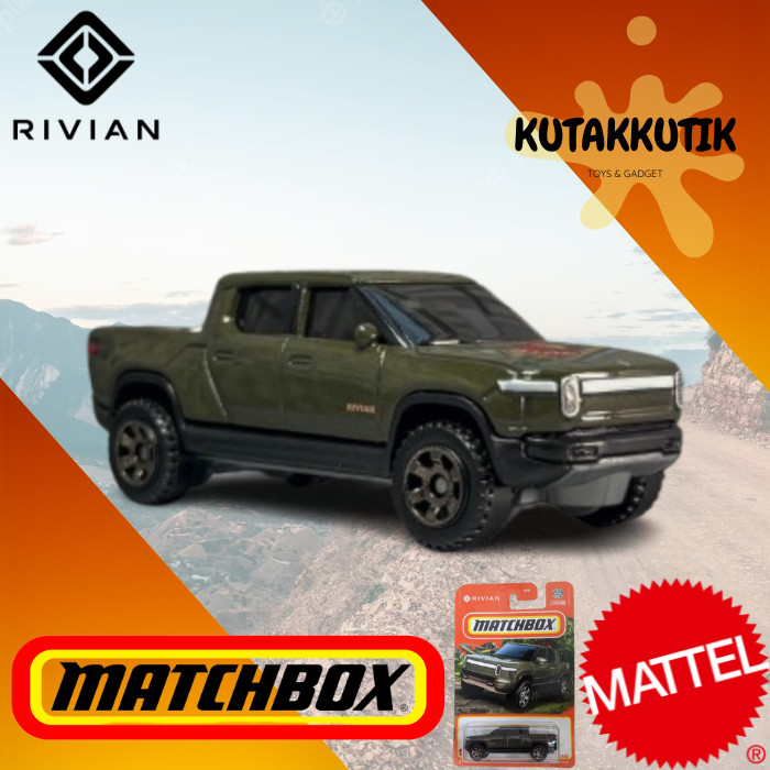 HIJAU Matchbox EV Car Electric Pickup Rivian R1T Dark Green Rivian ...