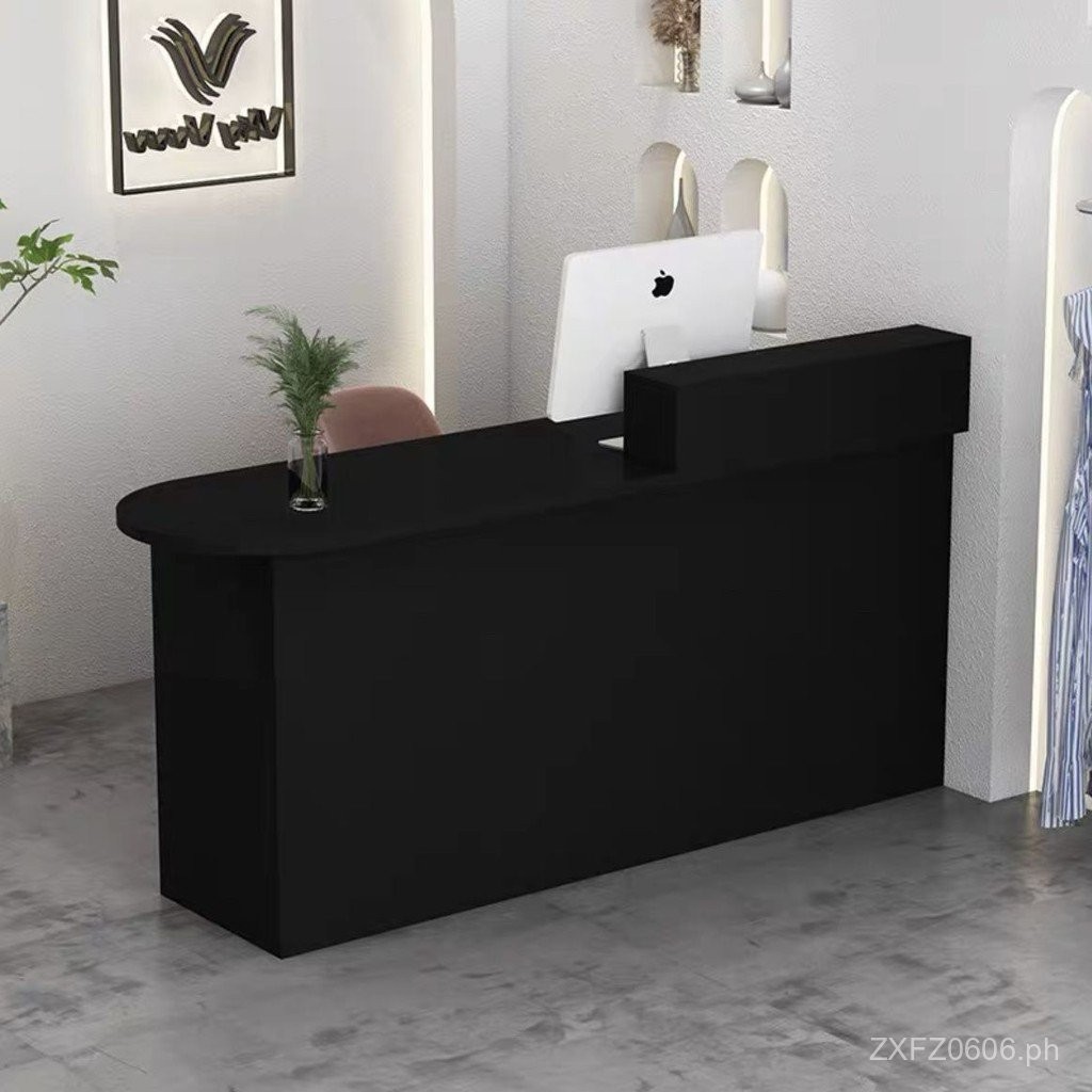 Small Simple Front Desk Round Arc Shape Beauty Salon Clothing Store ...