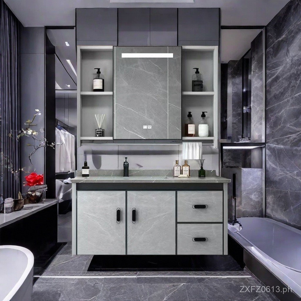 Wash Basin Ceramic Combination Bathroom Basin Rock Slab Integrated Wash ...