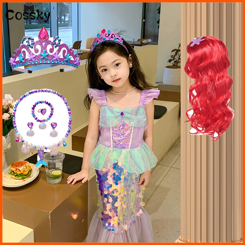 Disney 4-8 Years Little Mermaid Cosplay Costume Girl Halloween Siren ...