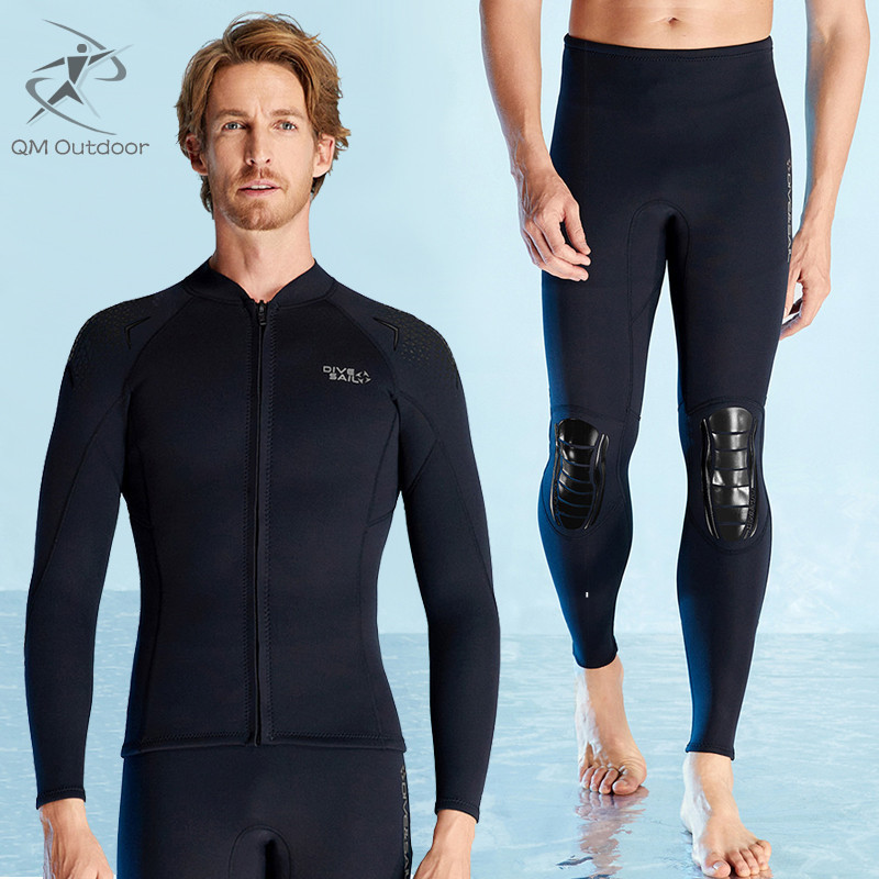 1.5MM Diving Suit Split Jacket Long Sleeve Pants suit for men | Shopee ...