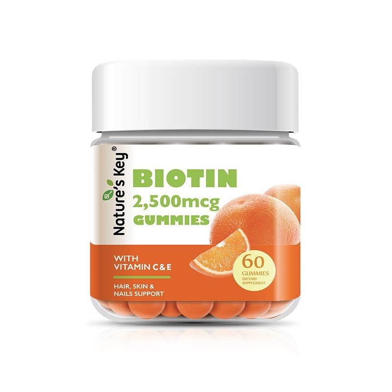 American Nature'sKey Biotin Gummy Adult Hair Care Vitamin B7 Gummy 60 ...