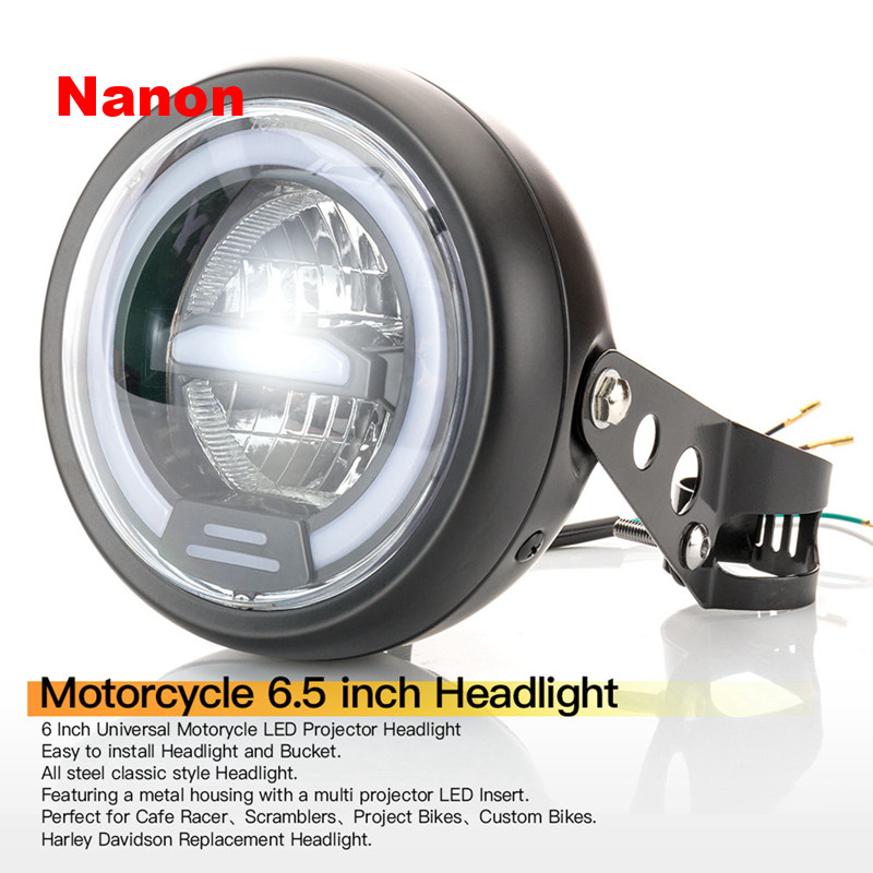 Nanon Motorcycle Led Headlight Universal Retro Motorcycle Headlamp ...