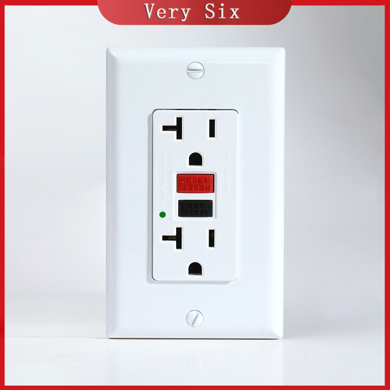2-Gang 20A 250V GFCI Duplex Safety Outlet Switch Universal Wall Outlet ...